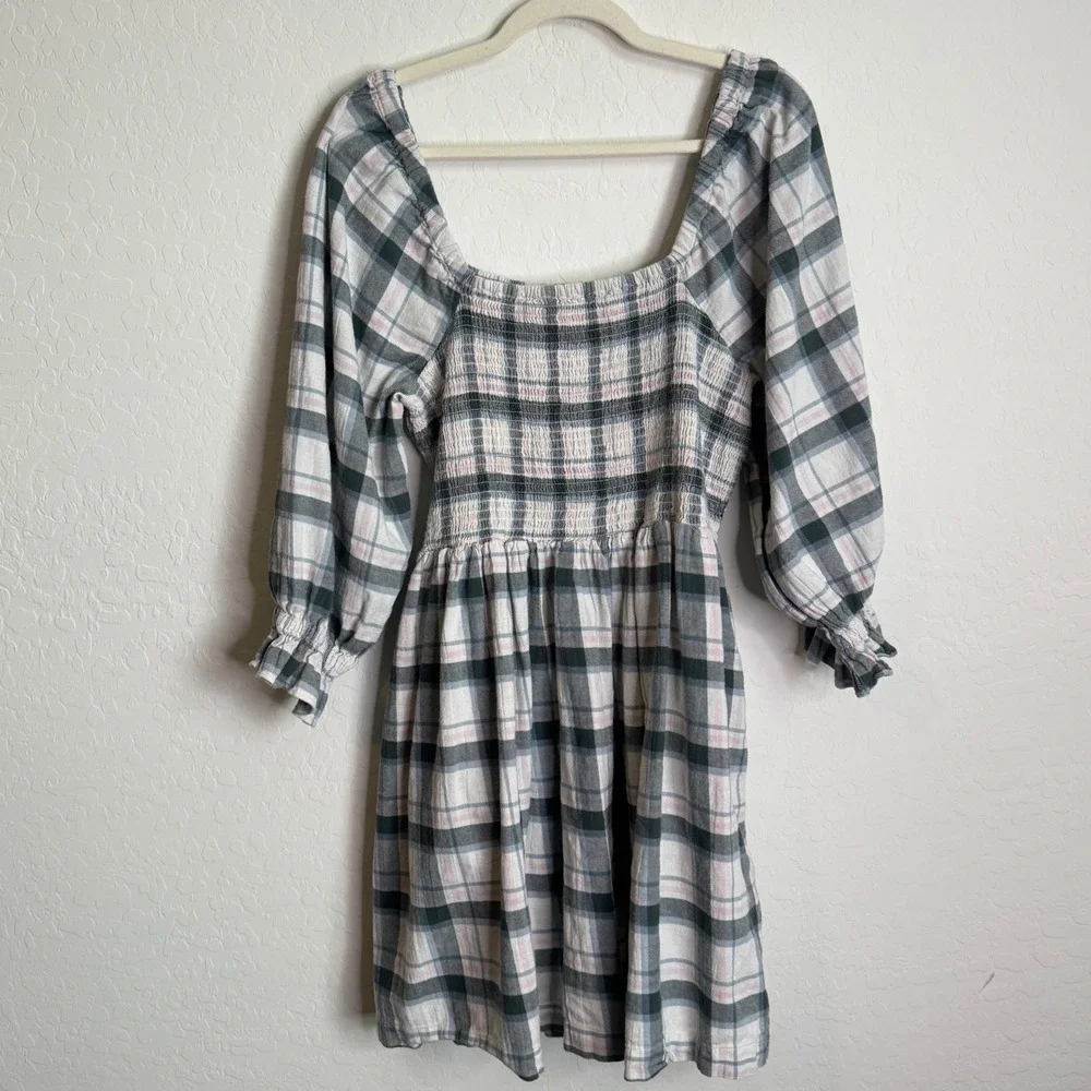 Madewell | Dresses | Madewell Xxl Lucie Elbowsleeve Smocked Mini Dress ...